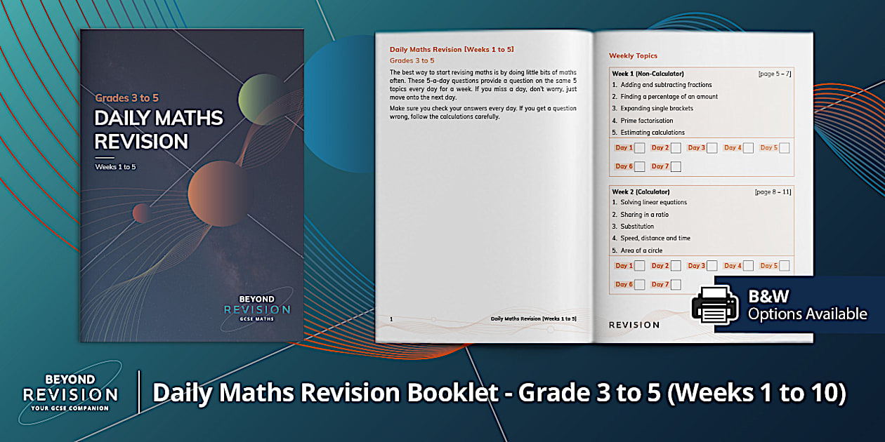👉 Daily Maths Revision Booklet - Grade 3 to 5 (Weeks 1 to 10)