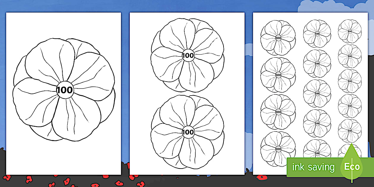 The First World War Centenary Poppy Template