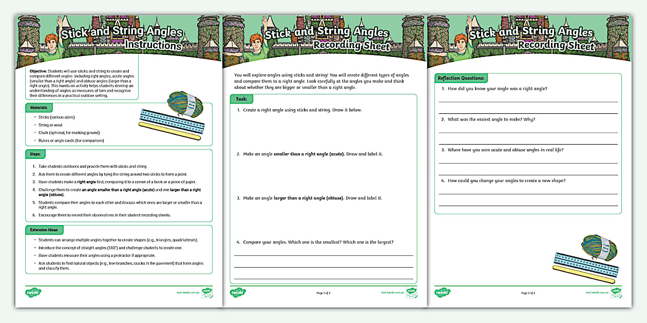 Outdoor Maths: Stick and String Angles - Twinkl
