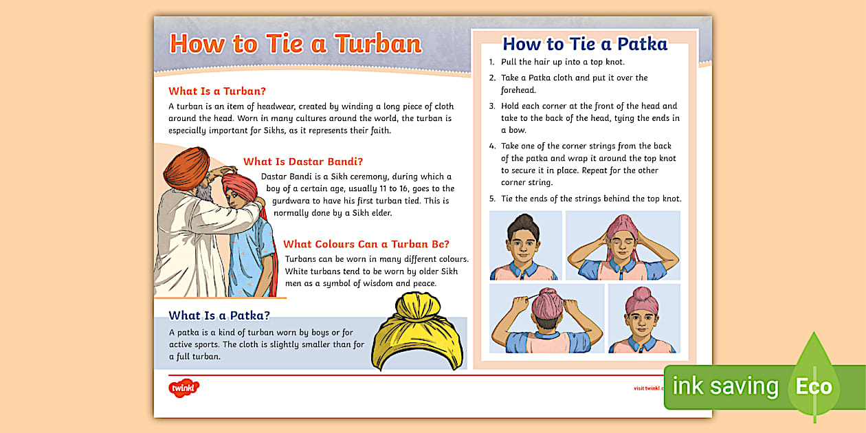 KS2 How to Tie a Turban Fact File (Teacher-Made) - Twinkl