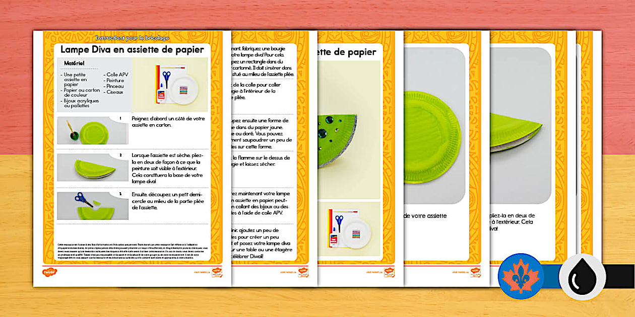 Paper Plate Diva Lamp Instructions French (teacher made)