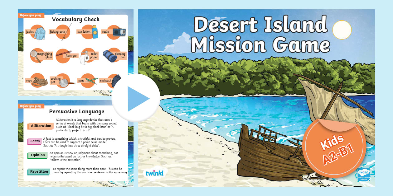 Persuasive Language Desert Island Mission Game - Twinkl
