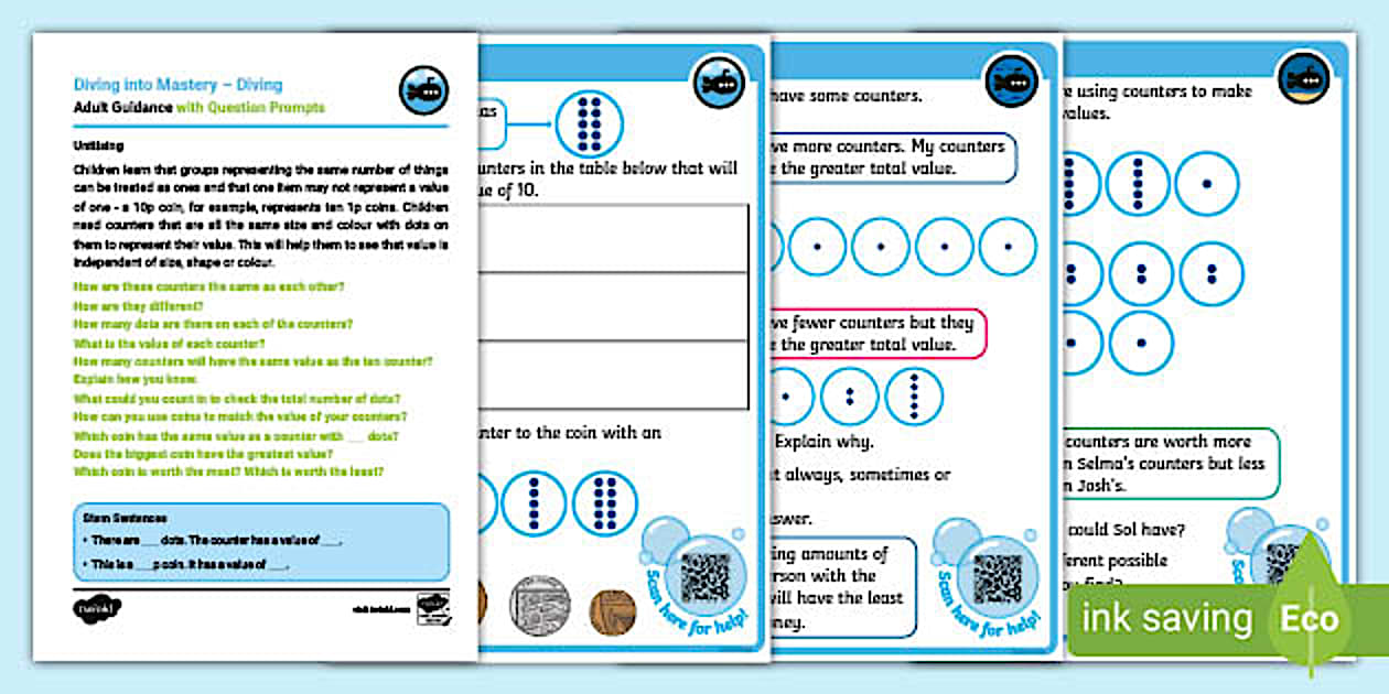👉 Year 1 Diving into Mastery: Step 1 Unitising Activity Cards