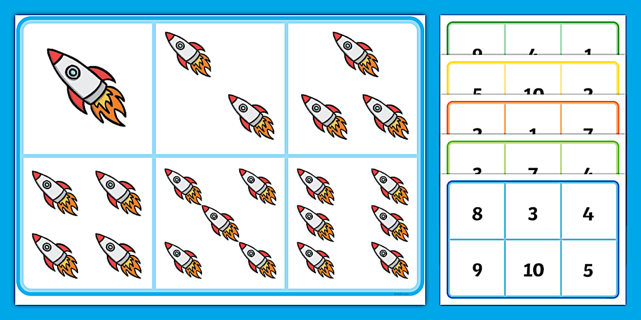 Rocket Bingo (1-10) (teacher made) - Twinkl