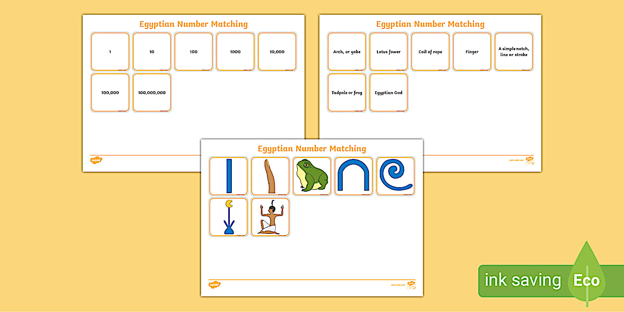 Egyptian Number Matching Activity (teacher made) - Twinkl