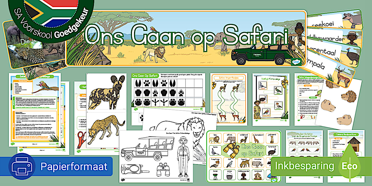 Voorskool - Ons Gaan Op Safari - Hulpbronne Pak
