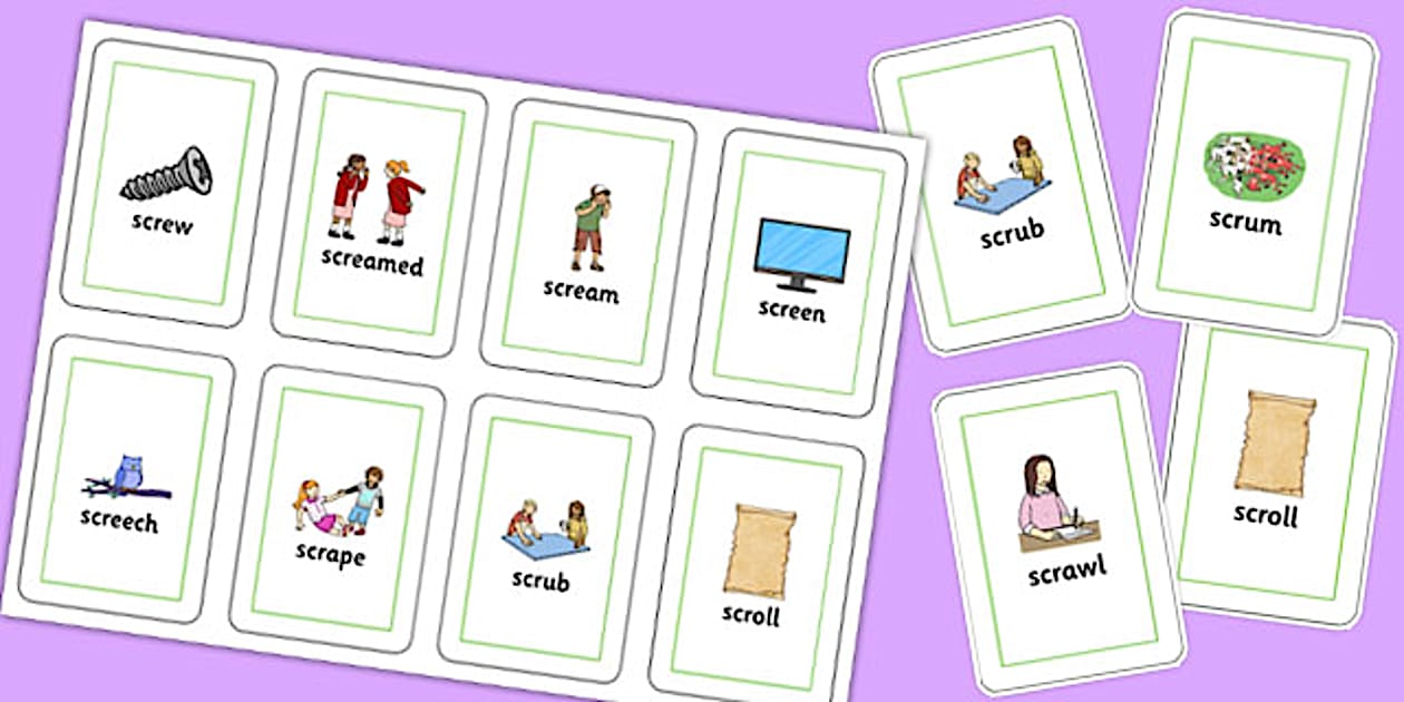 Dyslexic SCR Flash Cards (teacher made) - Twinkl