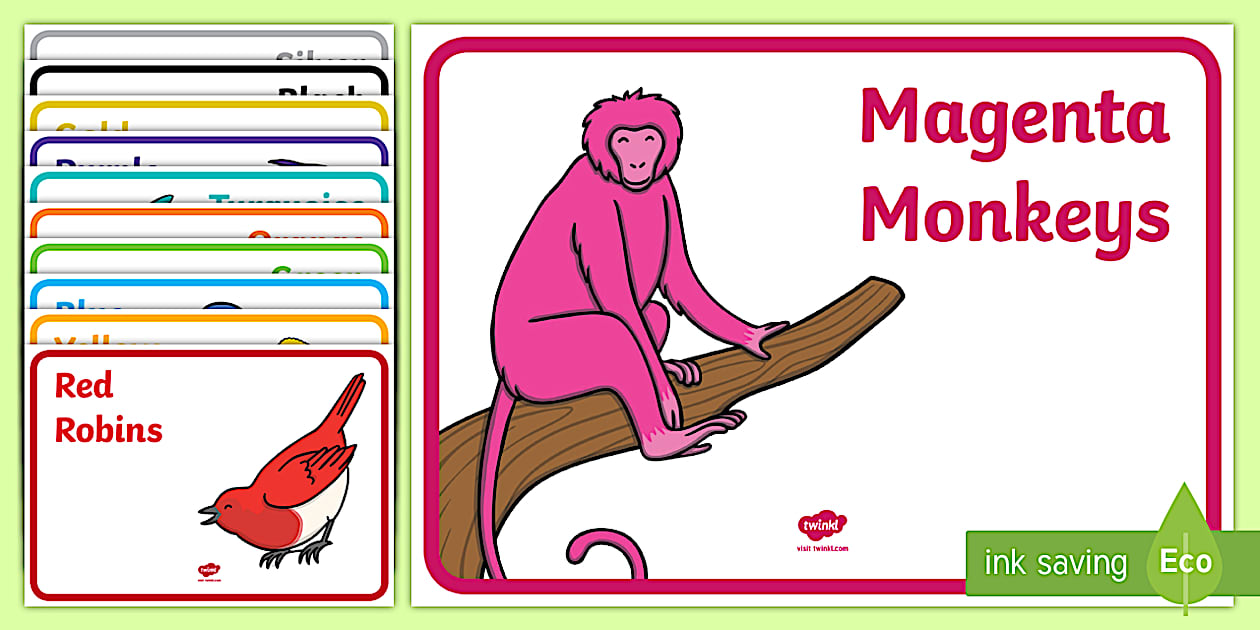Editable Coloured Animal Reading Group Display Labels