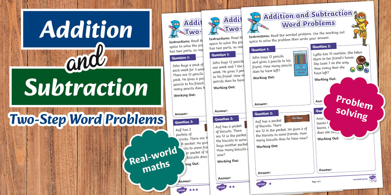 Two-Step Addition and Subtraction Word Problems | Twinkl