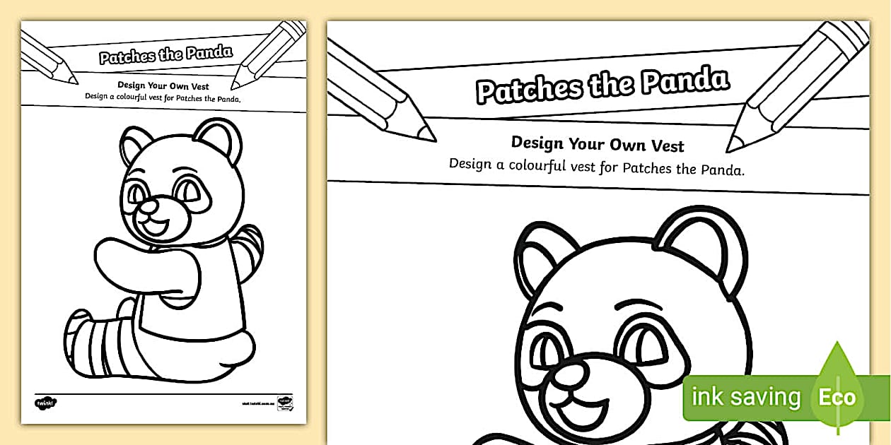 Patches the Panda Design Your Own Vest (teacher made)
