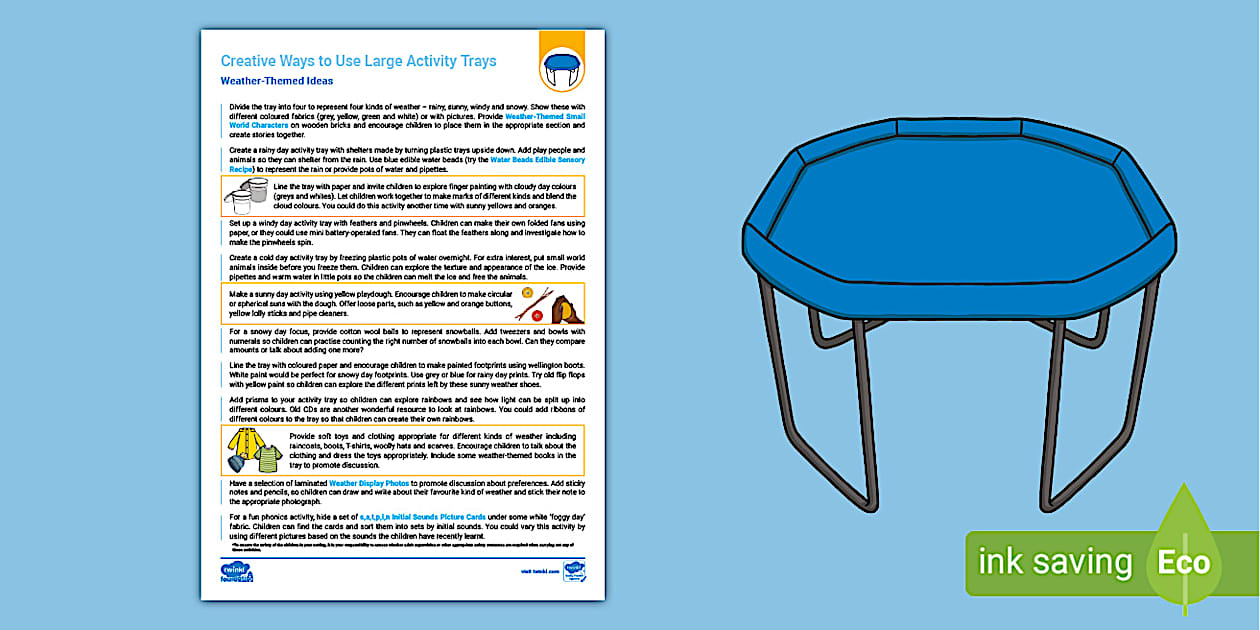 EYFS Large Activity Tray Weather-Themed Ideas - Twinkl