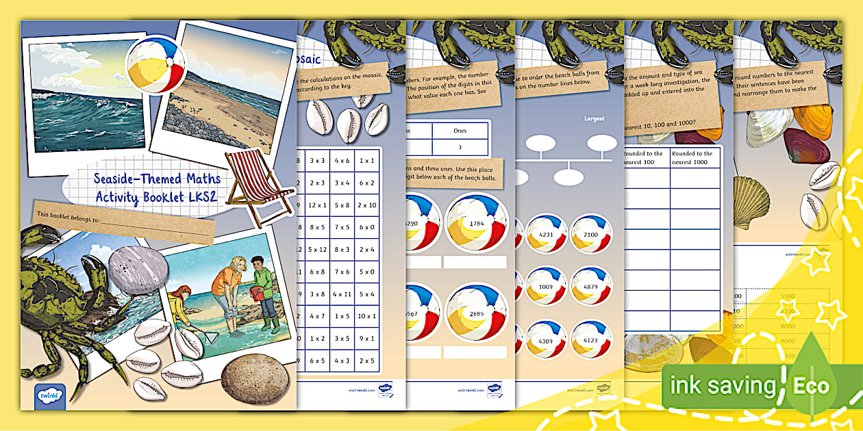 Seaside-Themed Maths Activity Booklet LKS2 (Ages 7 - 9)
