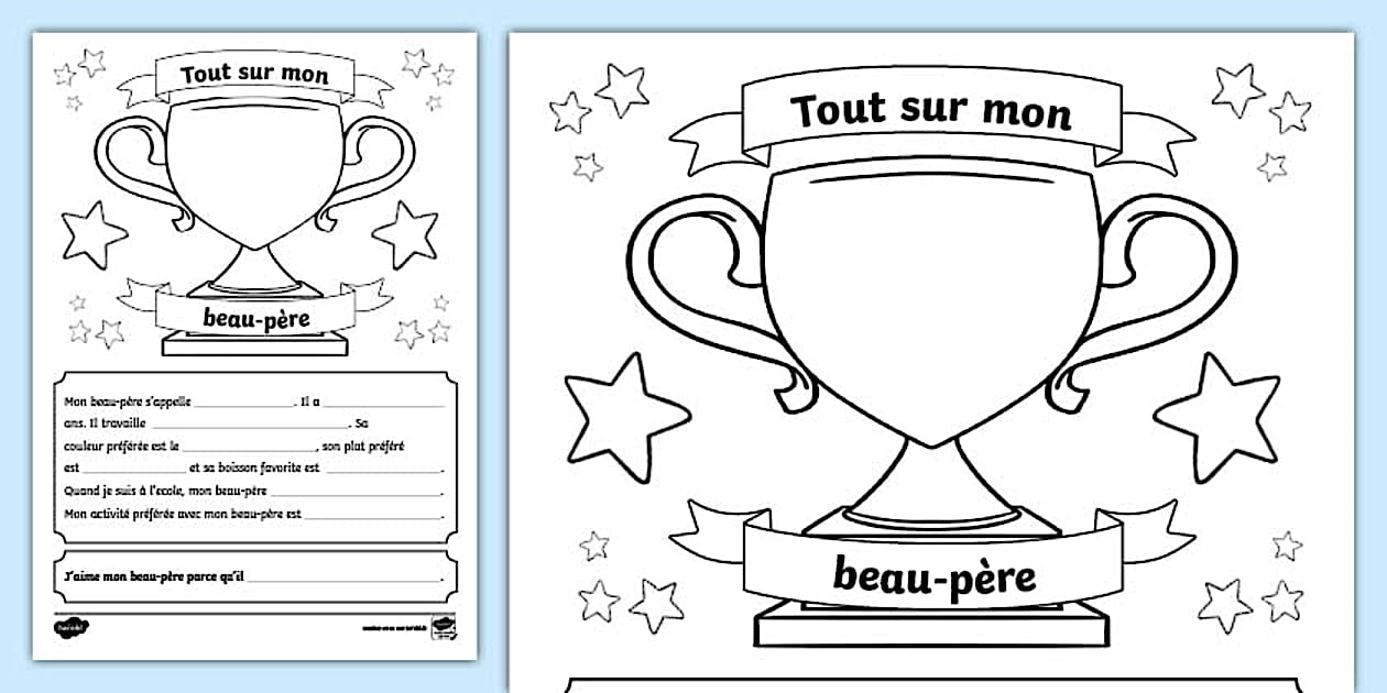 Carte : Tout sur mon beau-père (teacher made) - Twinkl