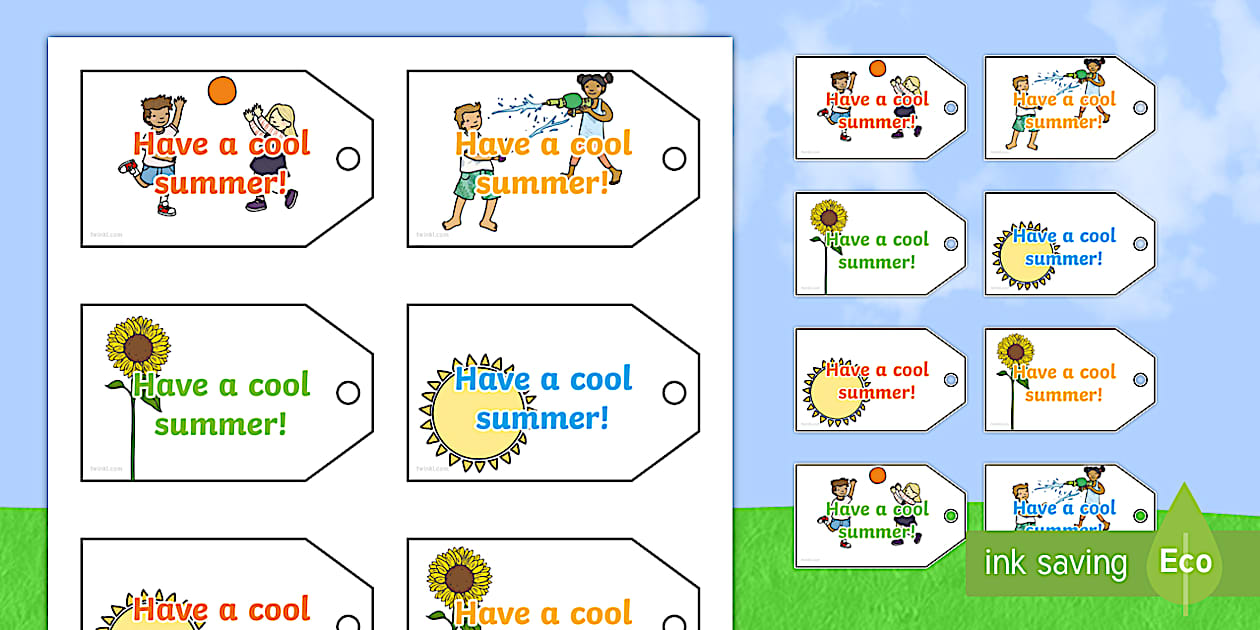 Have a Cool Summer! Labels (teacher made) - Twinkl
