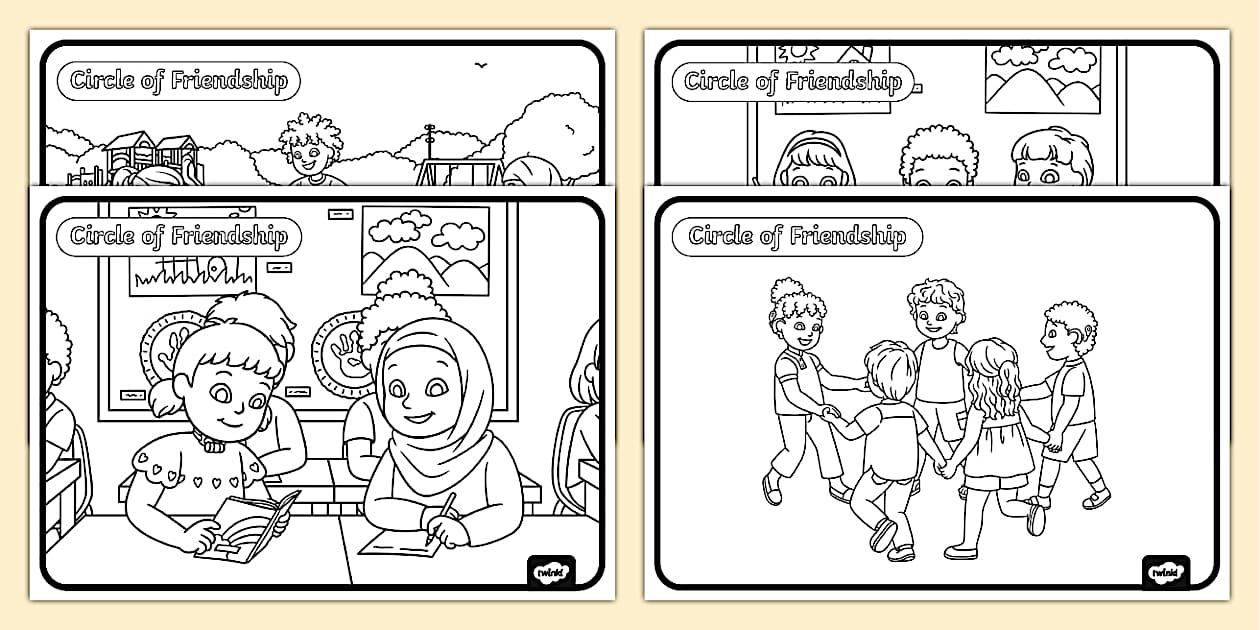 Circle of Friendship Colouring Pages | Twinkl | Inclusion