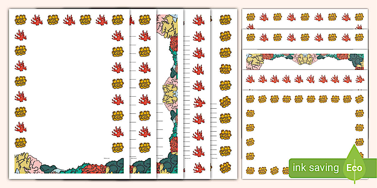 Coral Page Borders - Twinkl - KS1 (teacher made) - Twinkl