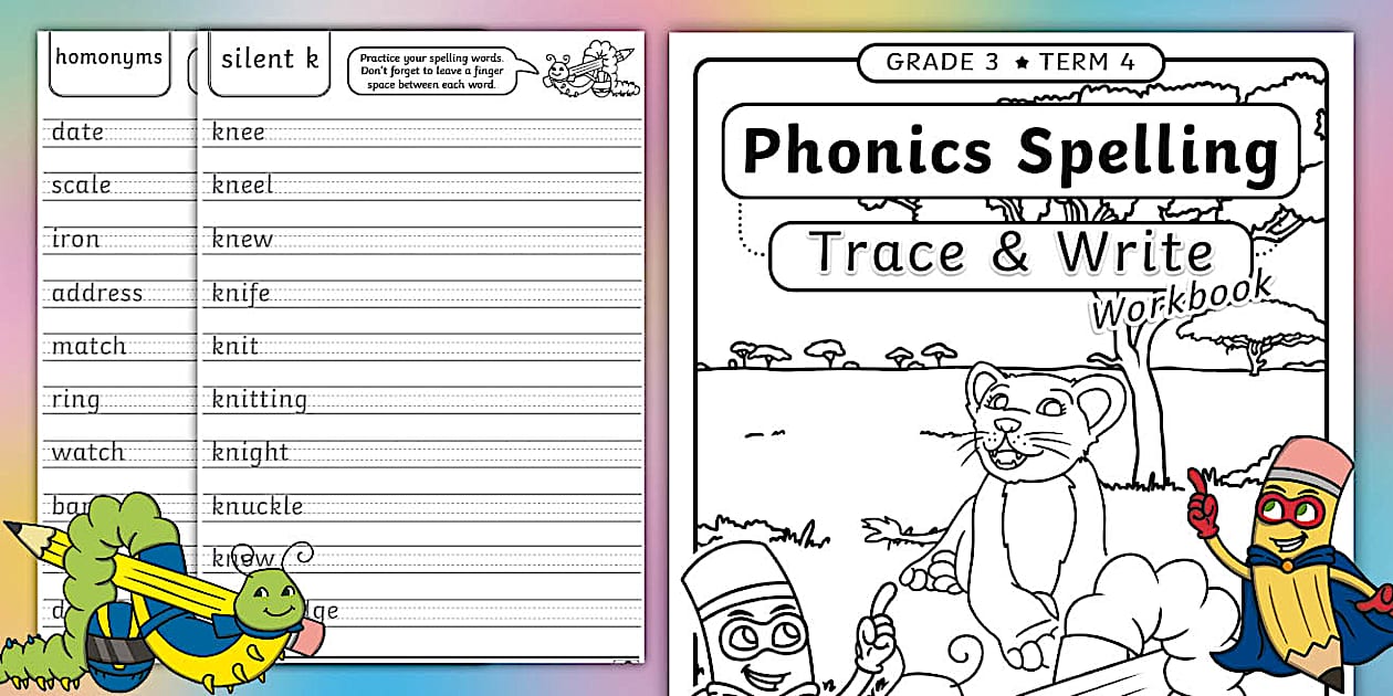 FREE! - Grade 3 Term 3 Phonics Spelling Trace and Write Booklet