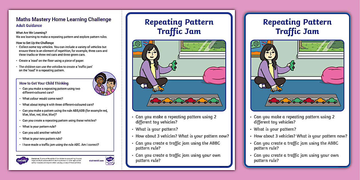 👉 Repeating Patterns Home Learning Challenge: Traffic Jam
