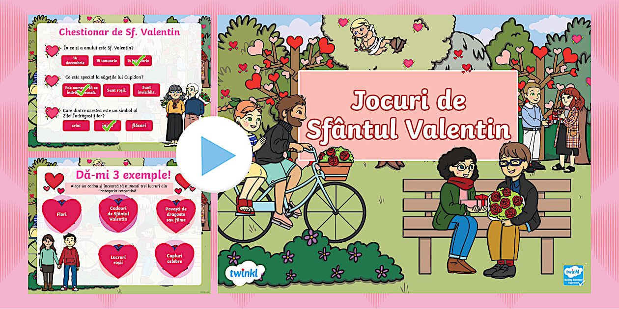 Jocuri de Sfântul Valentin – PowerPoint interactiv