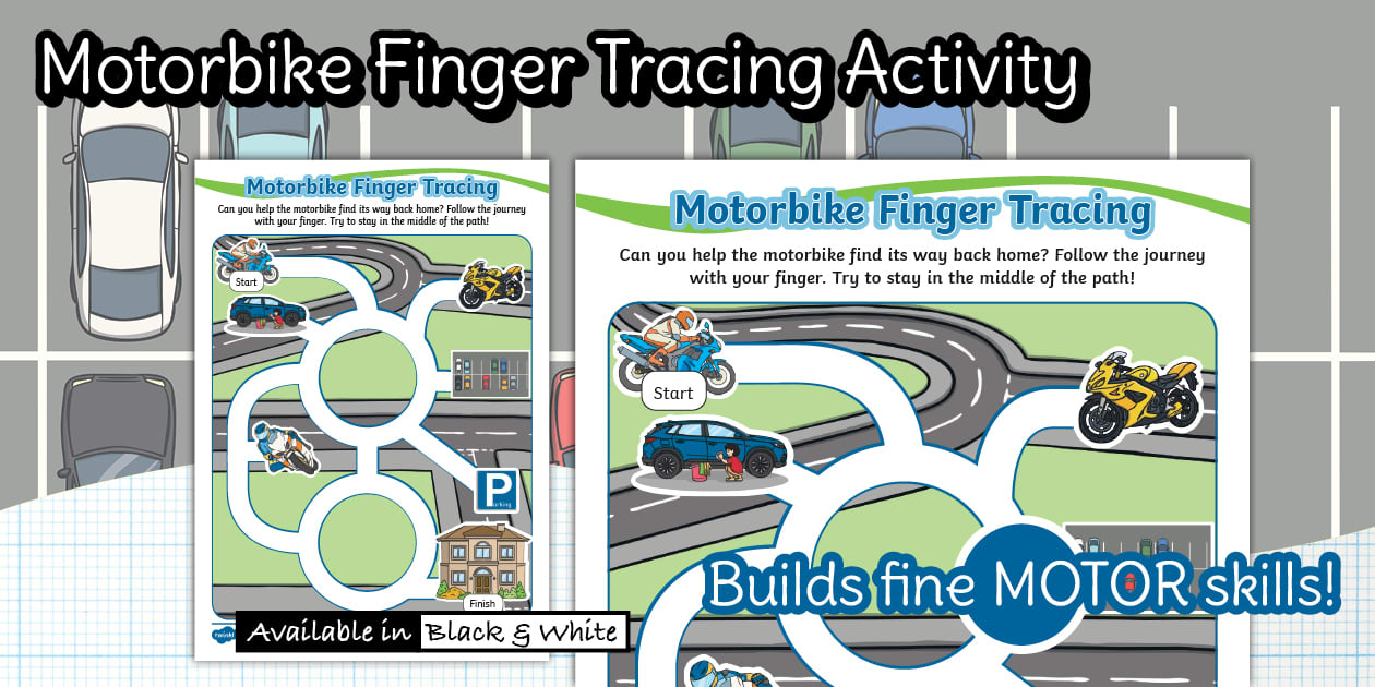 Motorbike Finger Tracing Activity