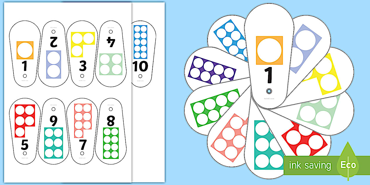 Editable Number Shape Fan 1-10 - Twinkl