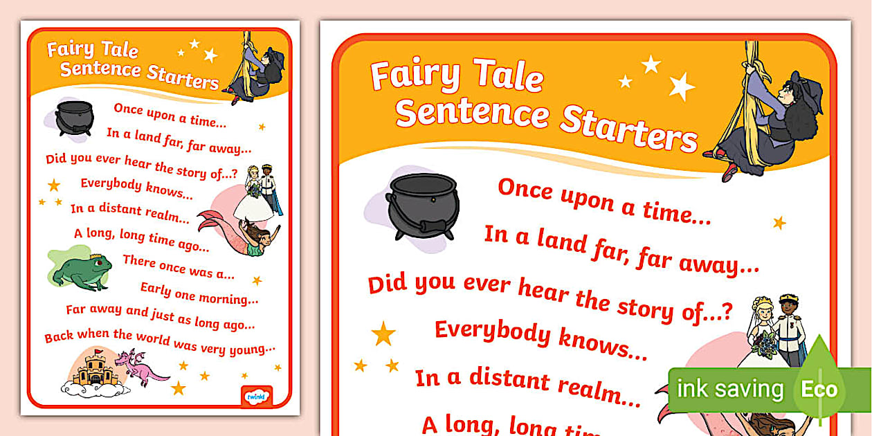Fairy Tale Sentence Starters Display Poster (teacher made)