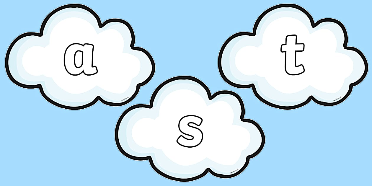 Cursive Phase 2 Sounds on Clouds (teacher made) - Twinkl