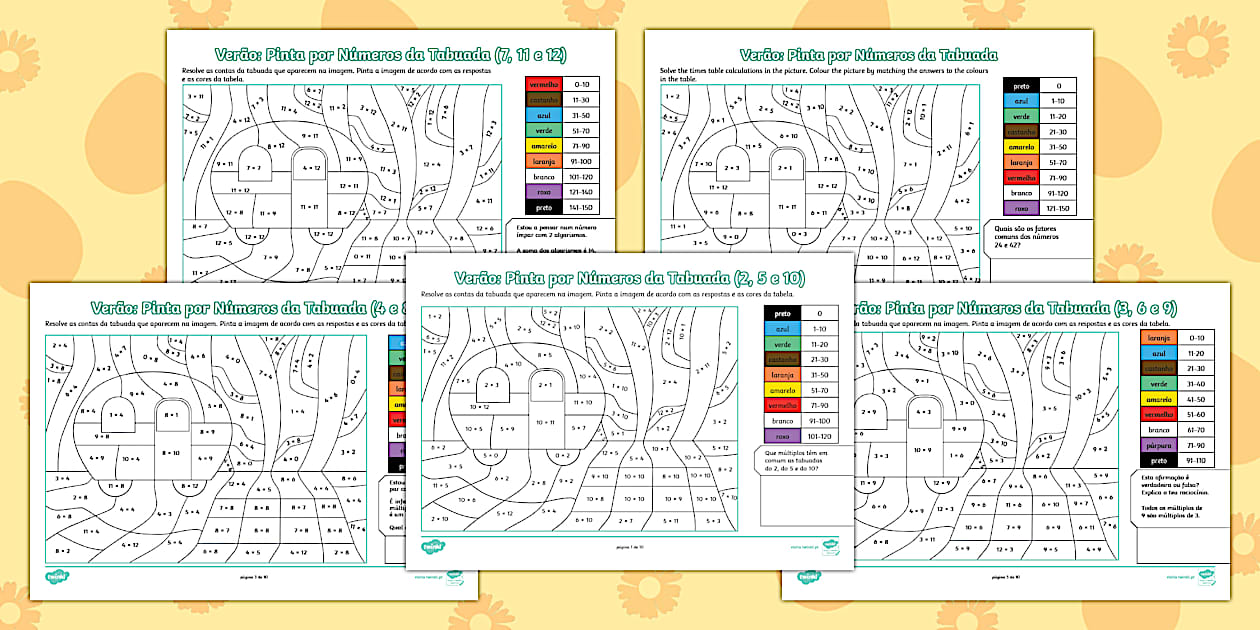Pintar por Números - Verão (Hecho por educadores) - Twinkl