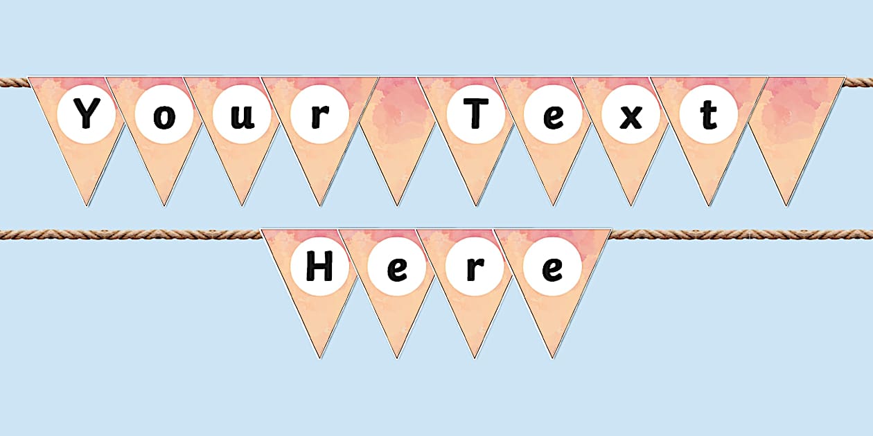 Editable Circle Pink Yellow Watercolour Bunting - Twinkl