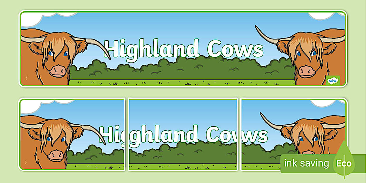 Highland Cows Display Banner (Teacher-Made) - Twinkl