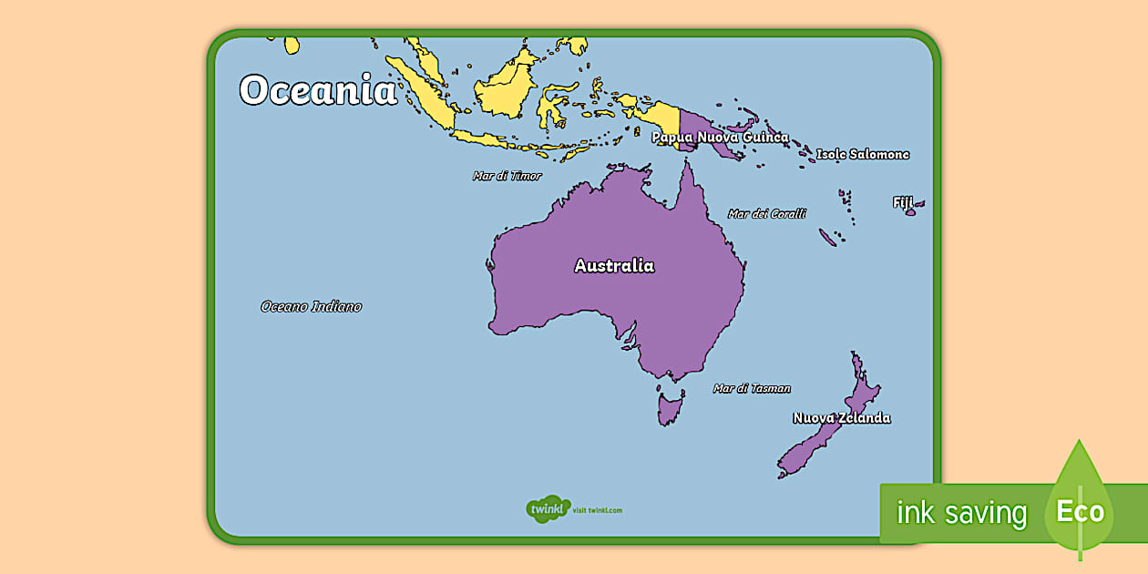 I continenti del mondo Oceania Poster - Twinkl