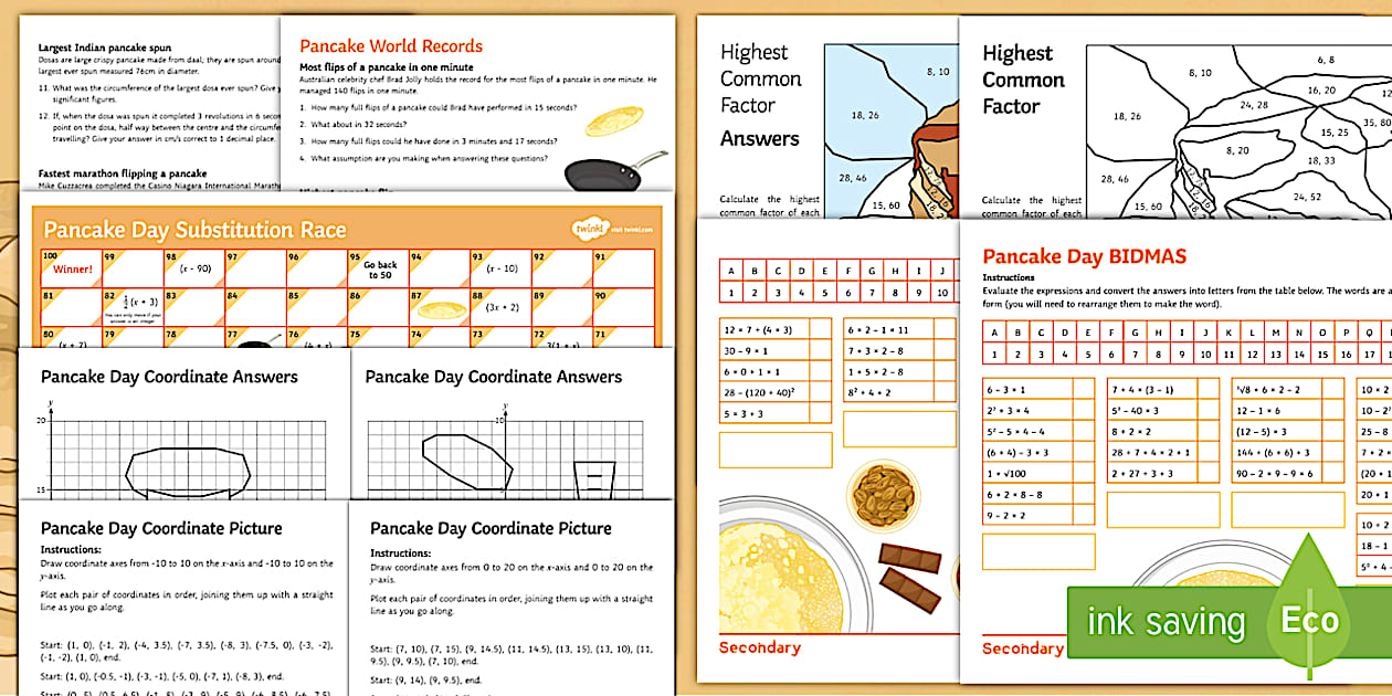 KS3 Pancake Day Maths Activities | Beyond (teacher made)