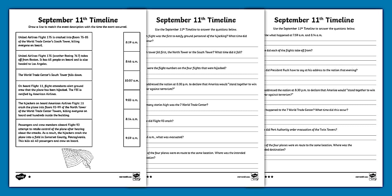 9/11 Worksheets | Patriot Day Resource | Twinkl USA - Twinkl