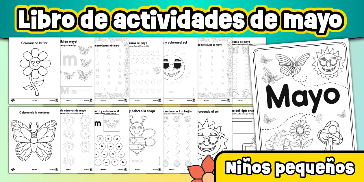 Libro de actividades de mayo para niños pequeños