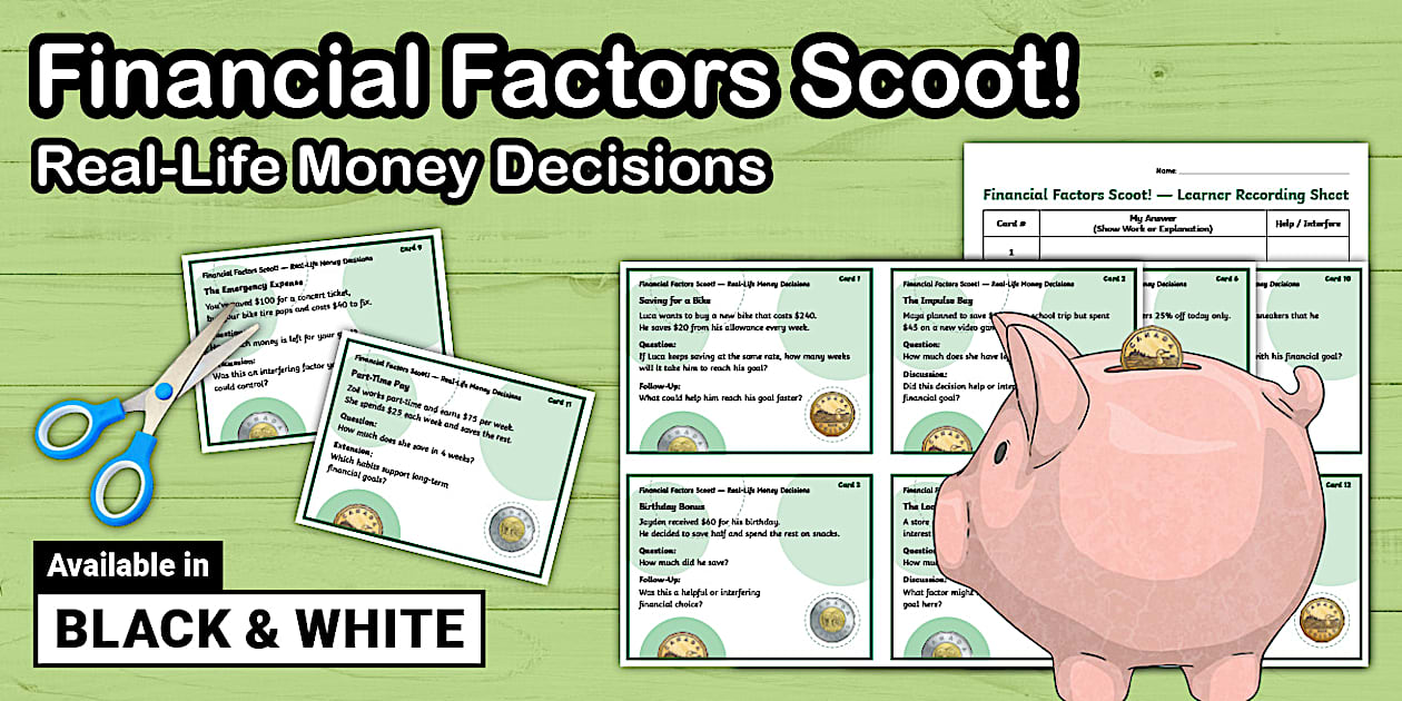 Financial Factors Scoot - Financial Literacy Game