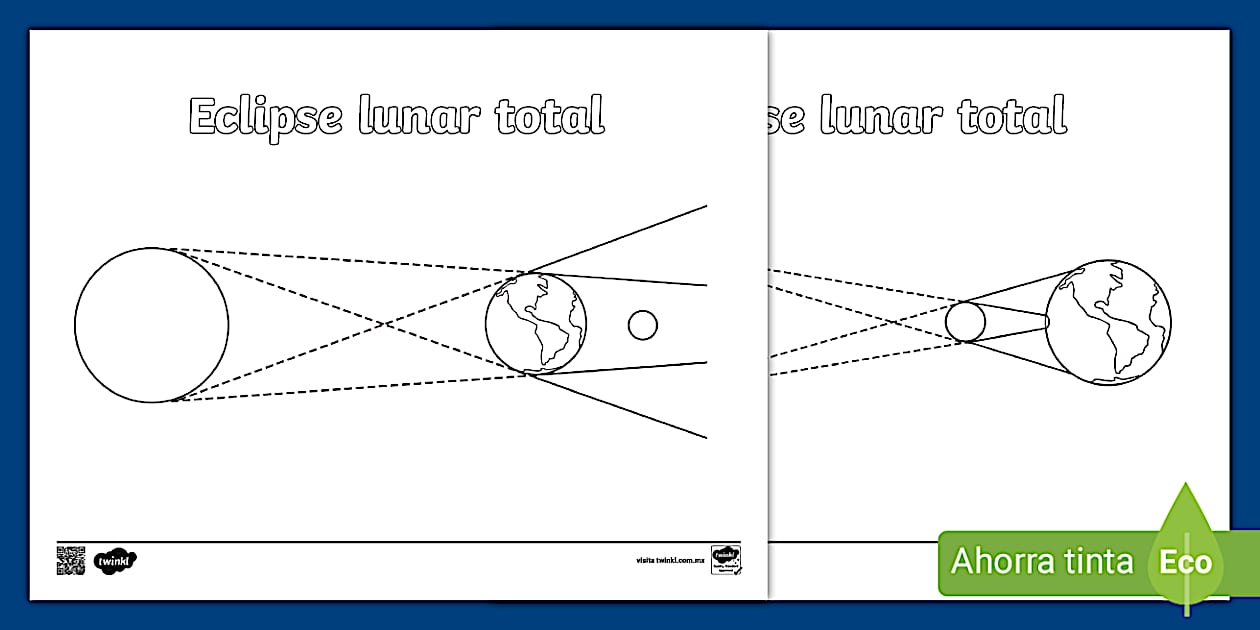 Hoja para colorear: Eclipse lunar (Hecho por educadores)
