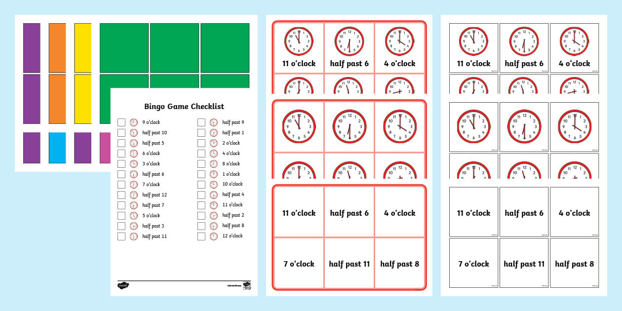 Time Bingo Game - Primary Resource