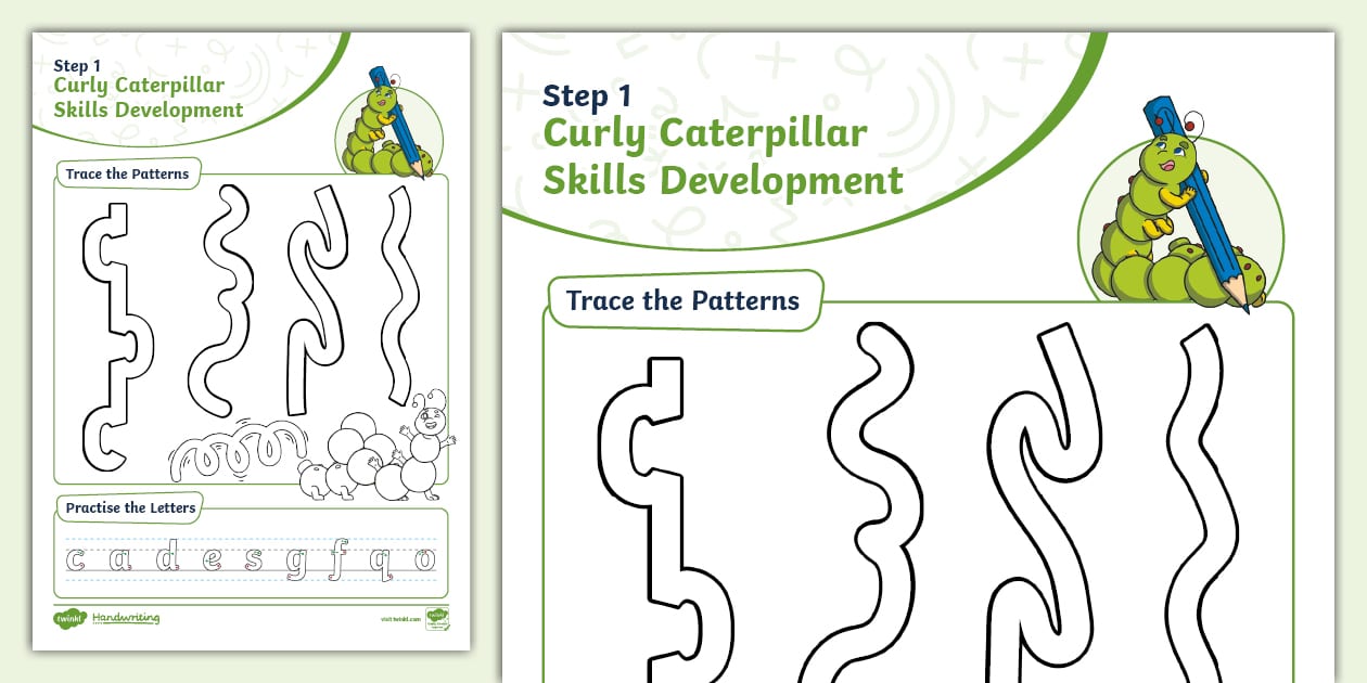 Step 1 Curly Caterpillar Skills Development Activity Sheet