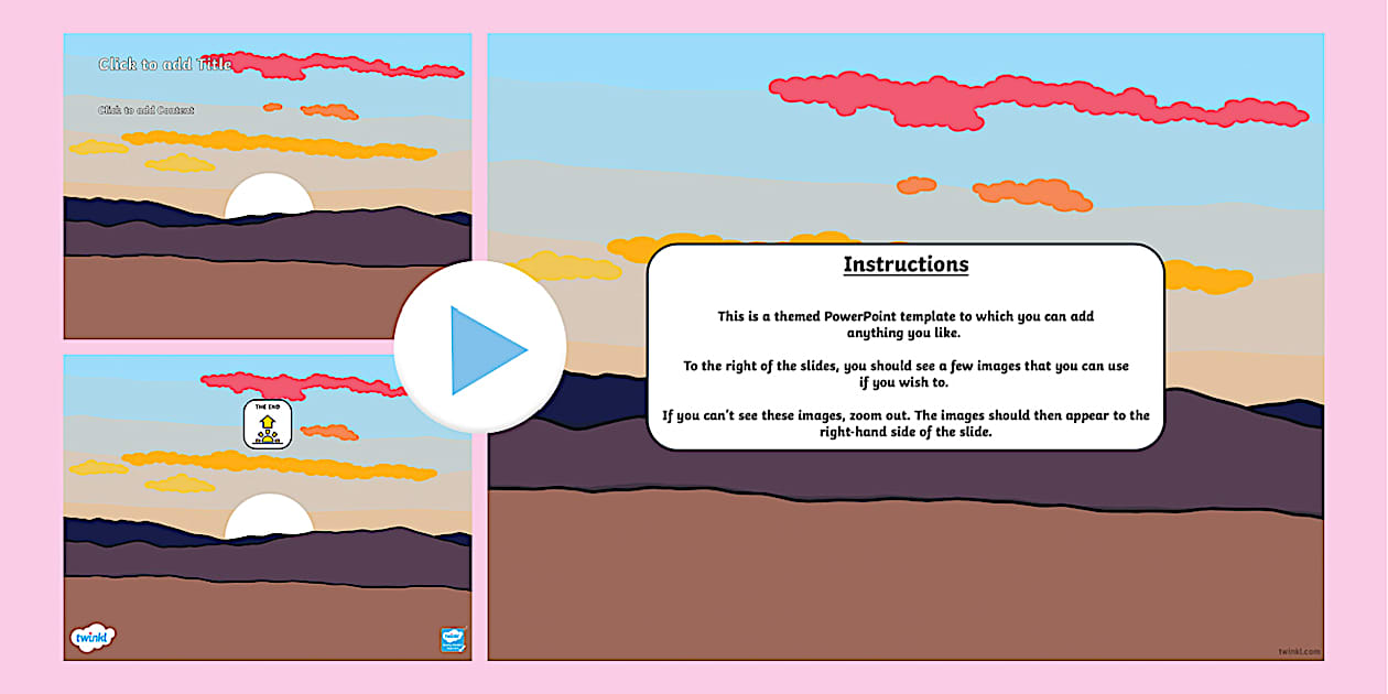 Vibrant Sunrise PowerPoint Background Template | Twinkl KS1