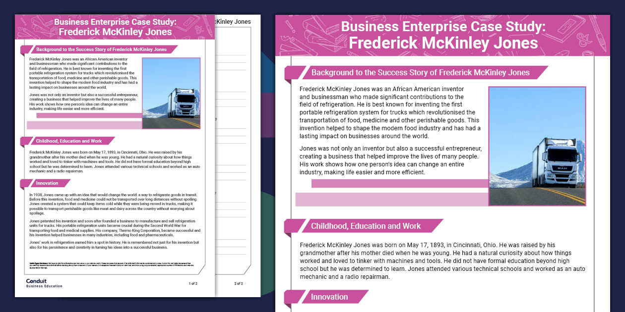 Business Enterprise Case Study Frederick McKinley Jones