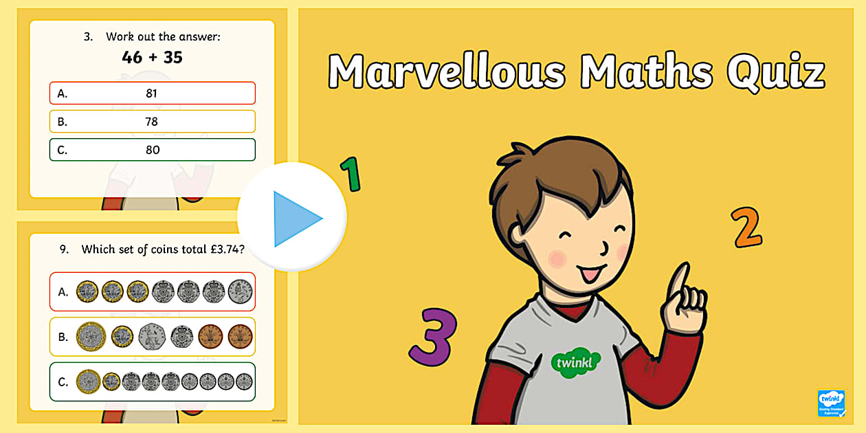 KS1 Marvelous Maths Quiz PowerPoint (Teacher-Made) - Twinkl
