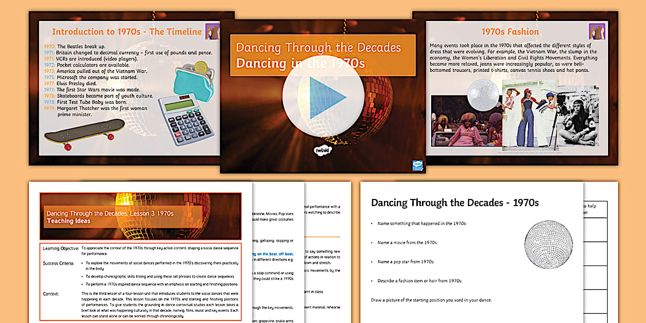 Dancing Through the Decades Lesson 3: The 1970s - Twinkl