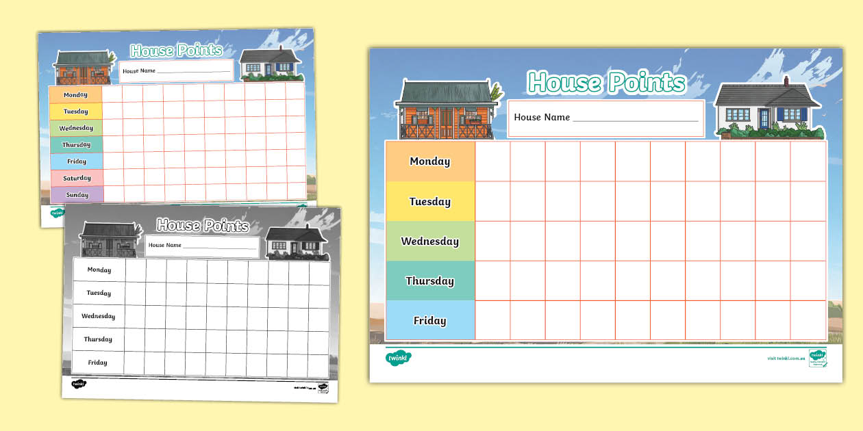 House Points Award Chart