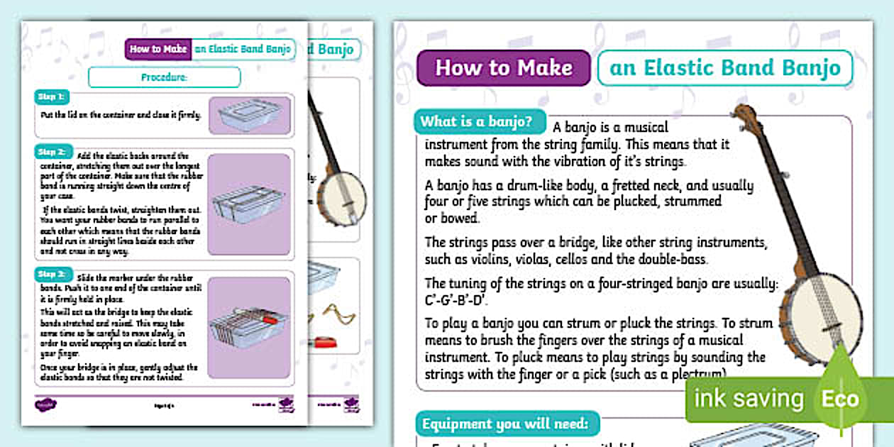 Elastic Band Banjo (teacher made) - Twinkl