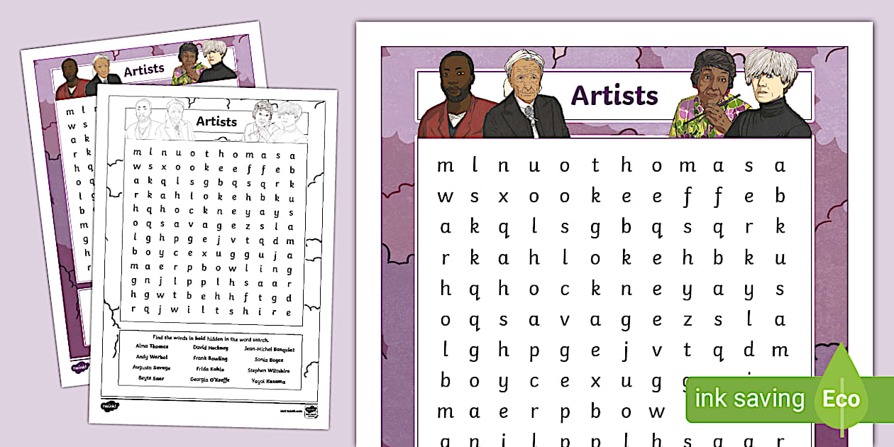 Artists Word Search (Teacher-Made) - Twinkl