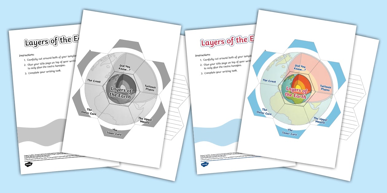 Layers of the Earth Hexagon Writing Template (teacher made)
