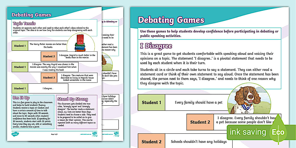 Debating Games | Debating and Public Speaking Resources