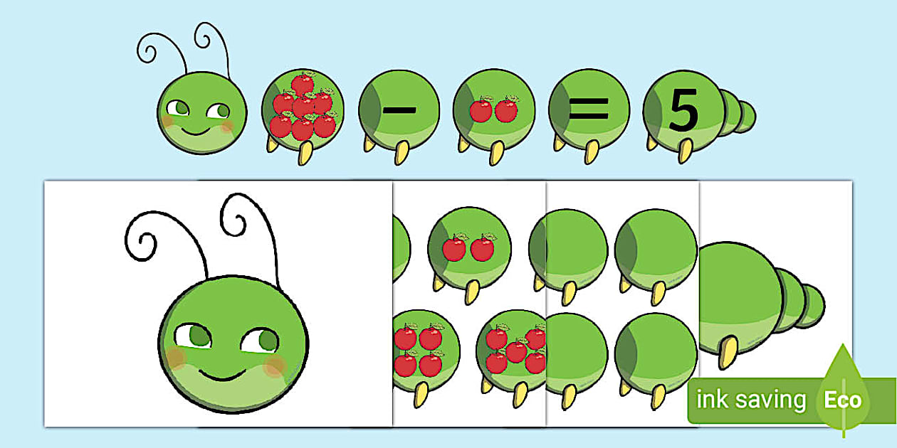 Caterpillar Subtraction Up to 10 (teacher made) - Twinkl
