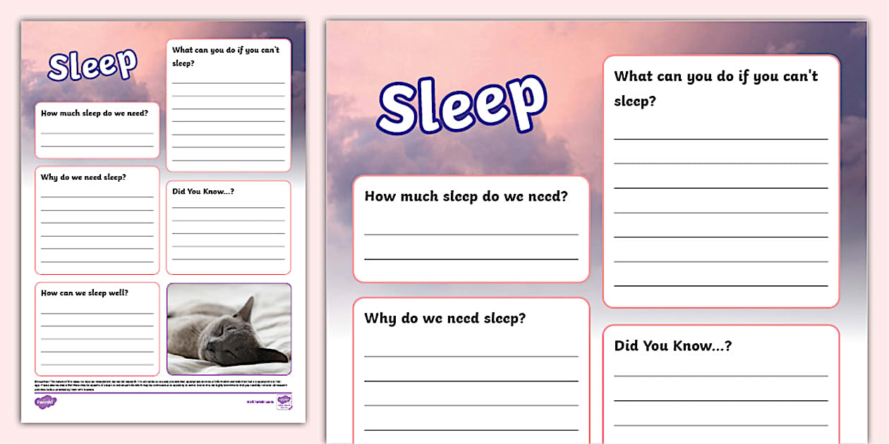 Sleep Fact File Template - Twinkl Primary (teacher made)