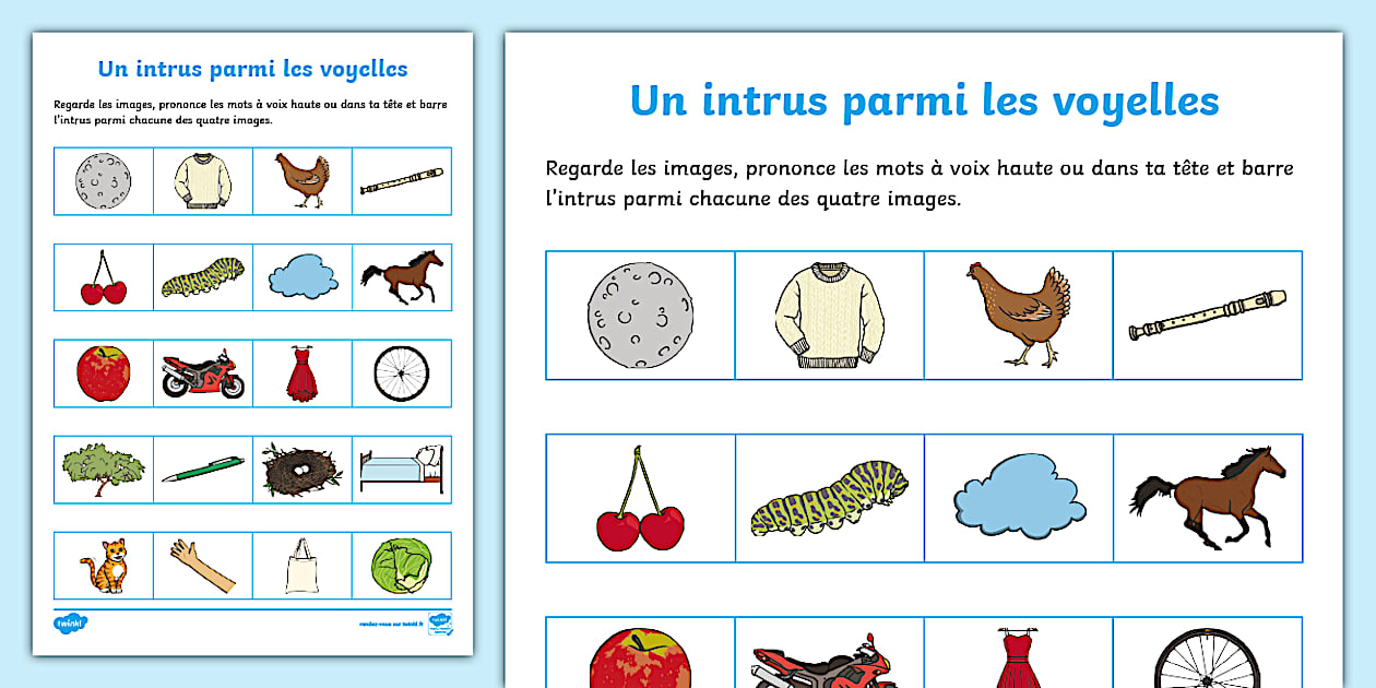 Activité de phonologie - Un intrus parmi les voyelles